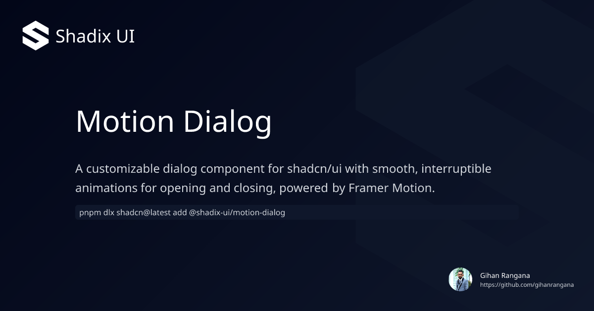 Motion Dialog | Shadix UI